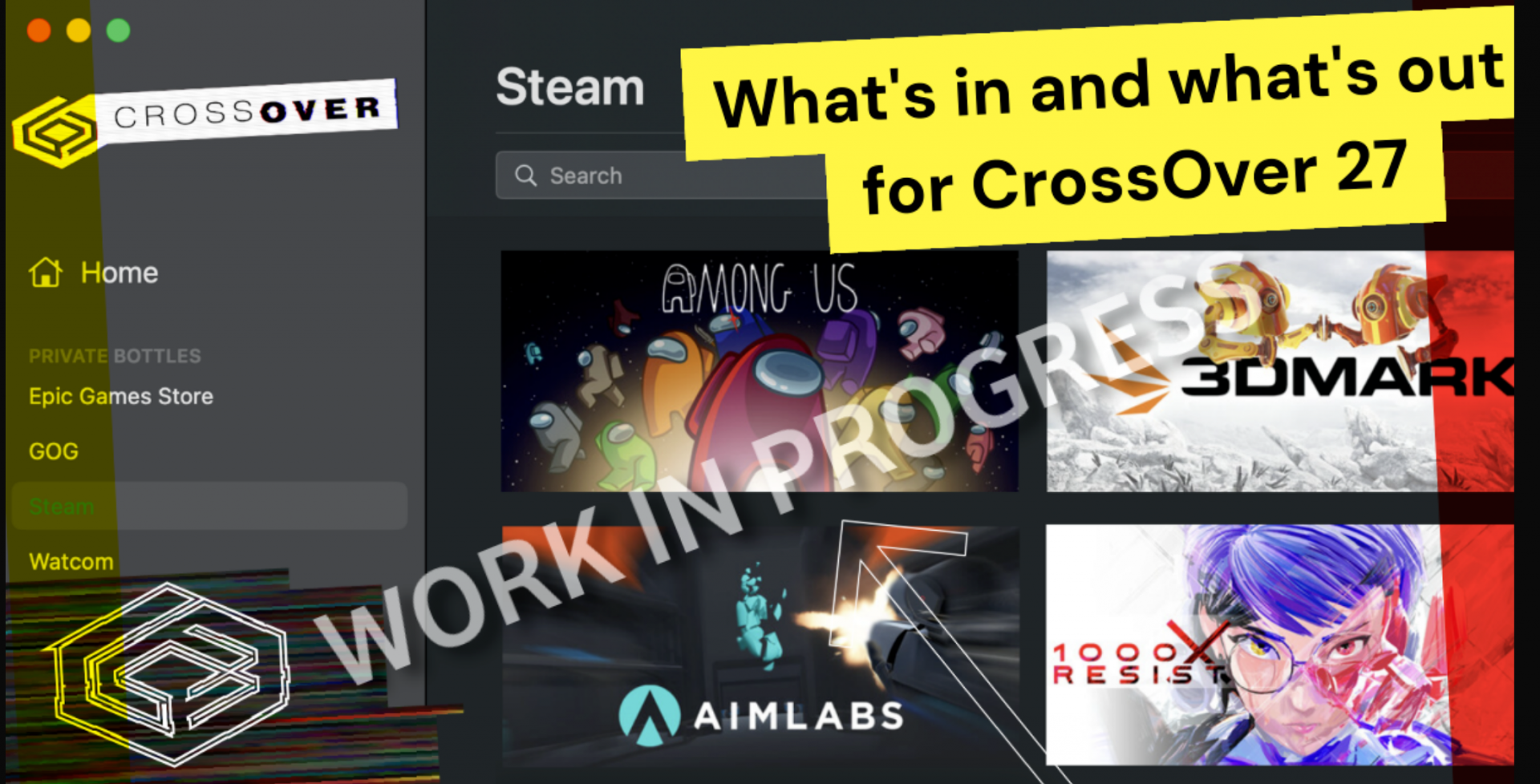 CrossOver27 新增和移除的功能-CrossOver中文官网